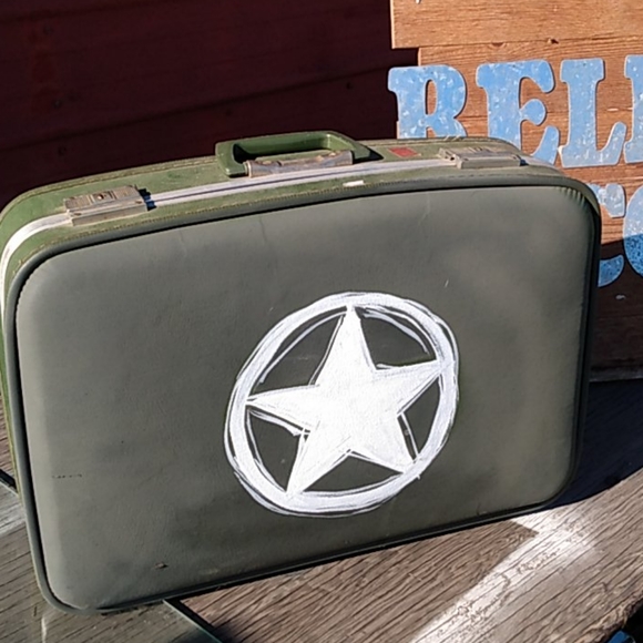 Bags | Vintage Suitcase Throwback Us Army Style Functions | Poshmark